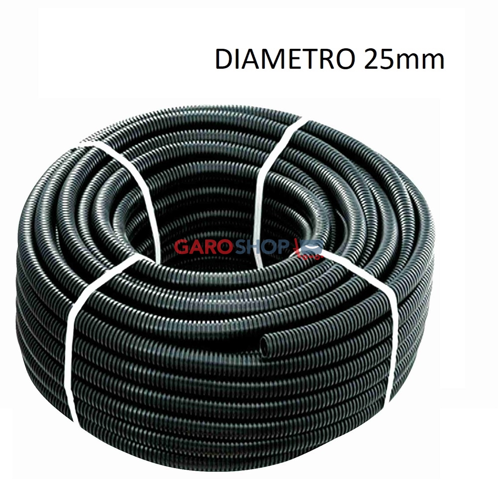 GaroShop. TUBO CORRUGATO DIAMETRO DA 25MM VENDITA AL METRO O A MATASSA DISP IN DIVERSE COLORAZIONI