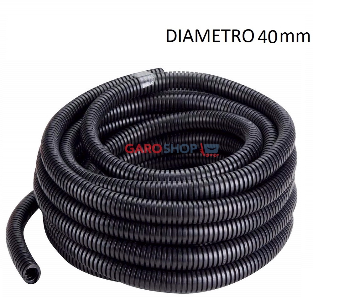 GaroShop. TUBO CORRUGATO DIAMETRO DA 40MM VENDITA AL METRO O A MATASSA DISP IN DIVERSE COLORAZIONI